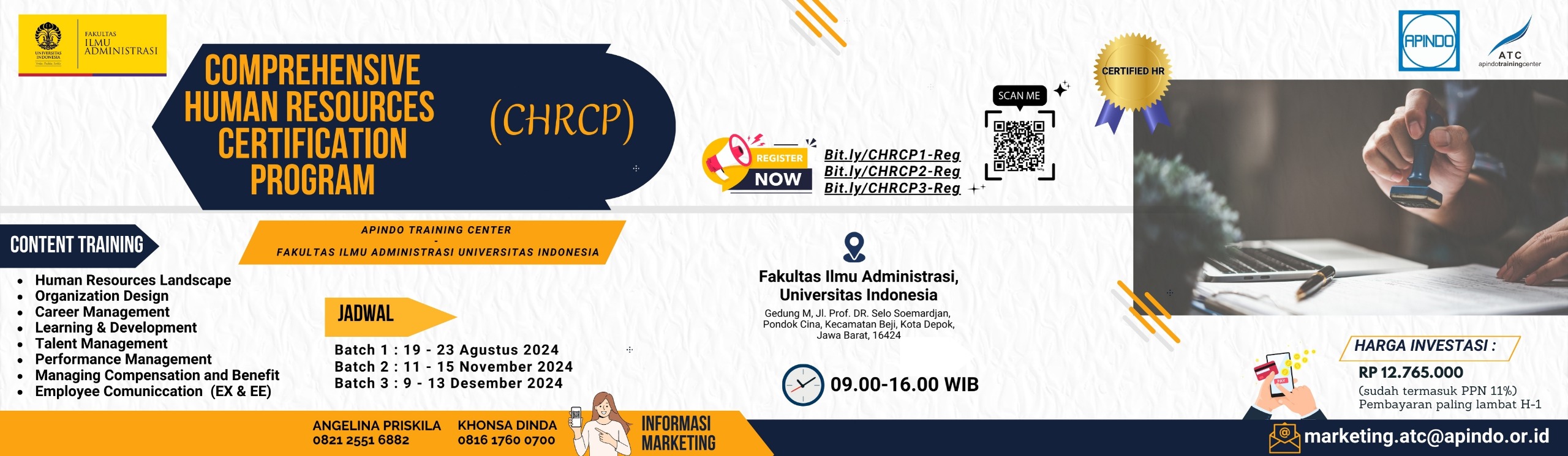 COMPREHENSIVE HUMAN RESOURCES CERTIFICATION PROGRAM (CHRCP) OFFLINE | APINDO